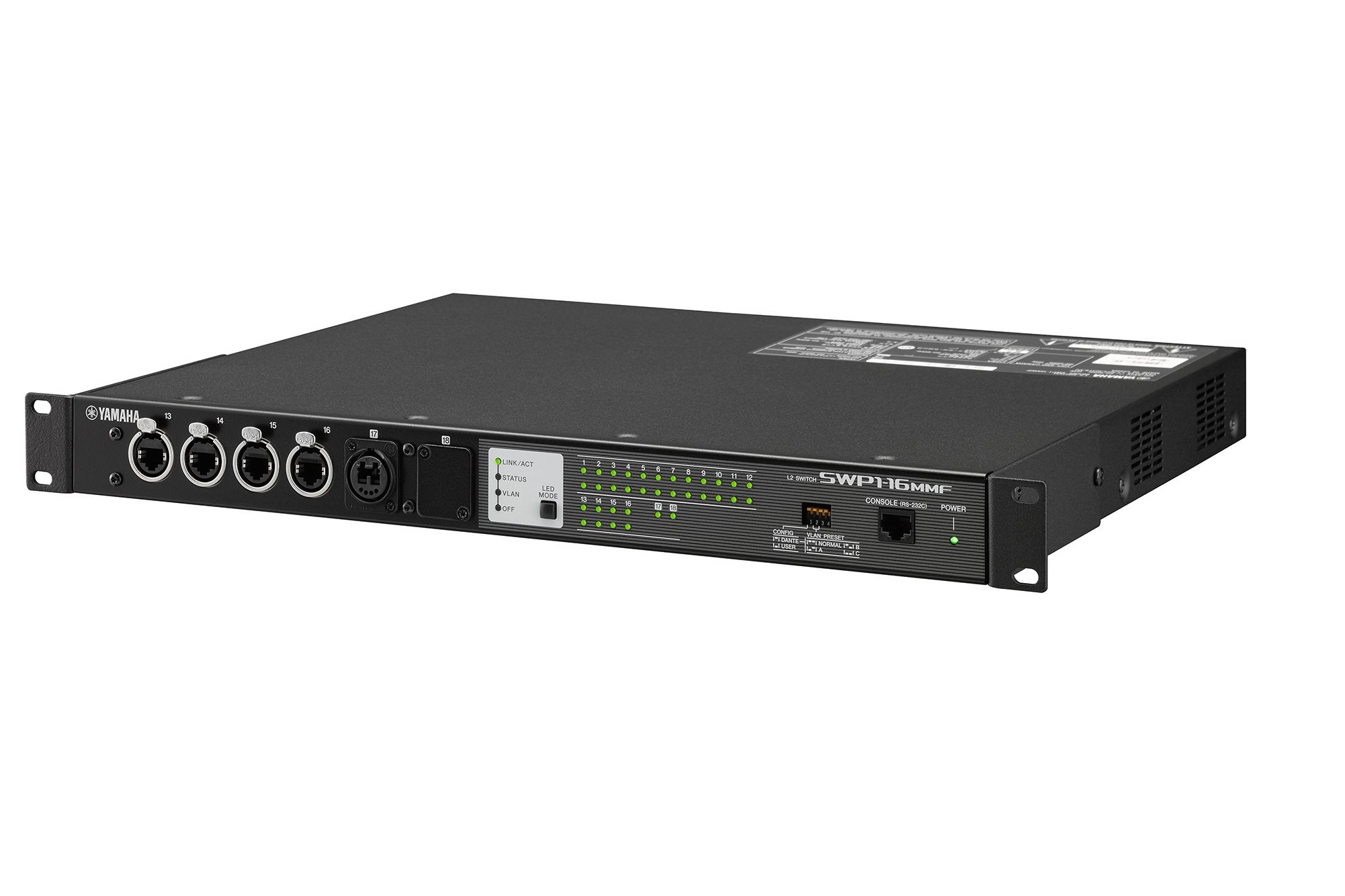 aDawliah Shop - Yamaha SWP1-16MMF 12 Port Dante Optimized Network Switch